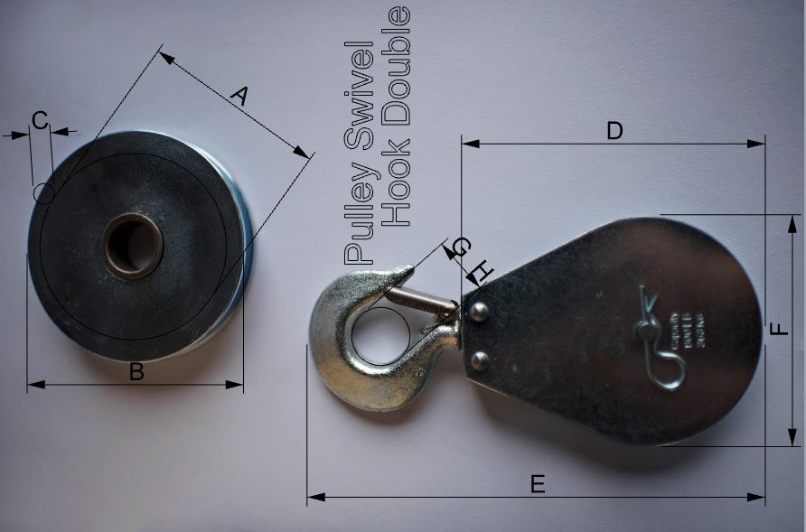 Swivel Hook Double Sheave Block/Pulley (Domestic) | Pacific Industrial ...