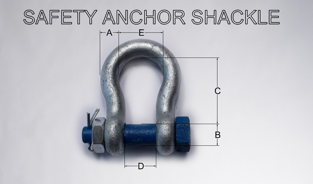Galvanized Bolt Pin Safety Anchor Shackle | Pacific Industrial Supply Co.