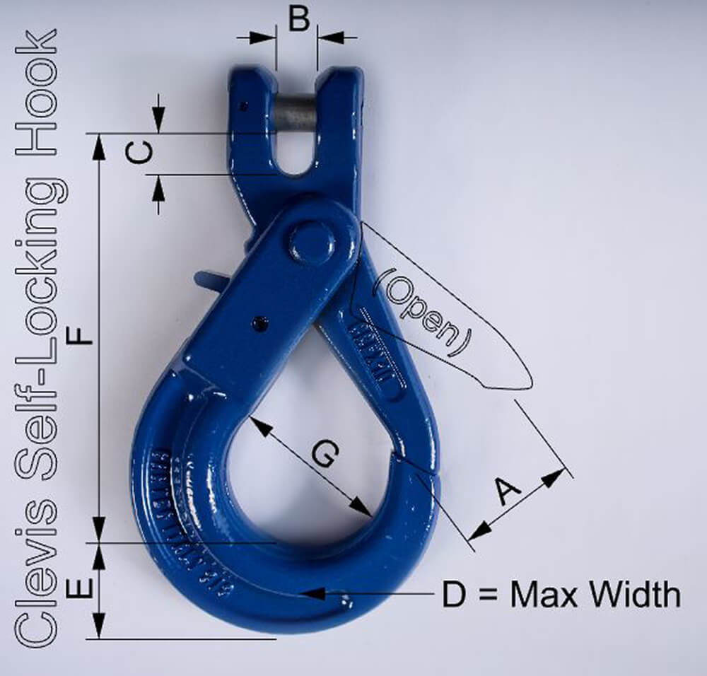 Clevis Type Self-Locking Hook Grade 100 (Peerless) | Pacific Industrial ...
